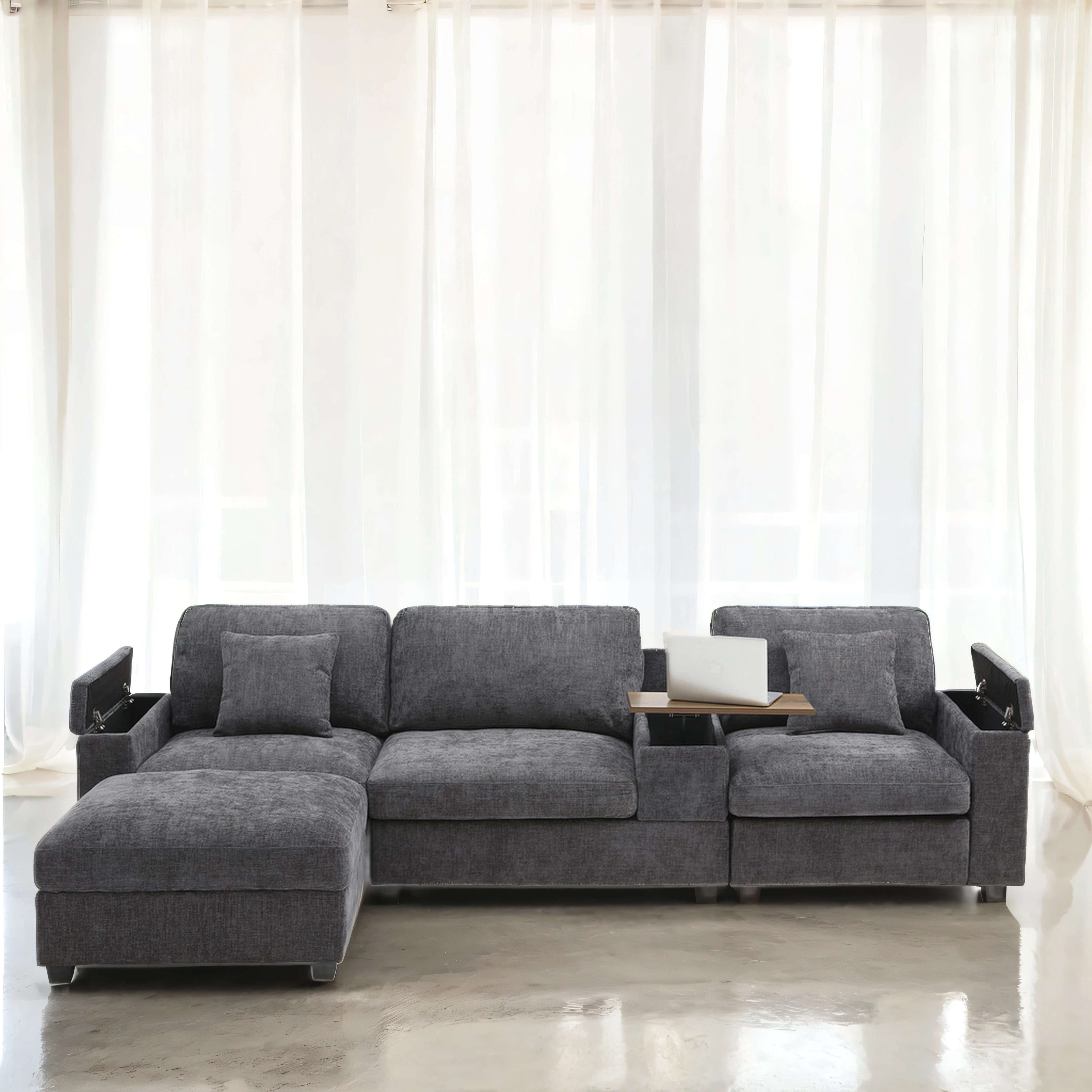 Latitude Run® 120.3"Sectional Sofa ,L-Shaped Oversized Couch ,Comfy Cloud Couch Set with Drop ...